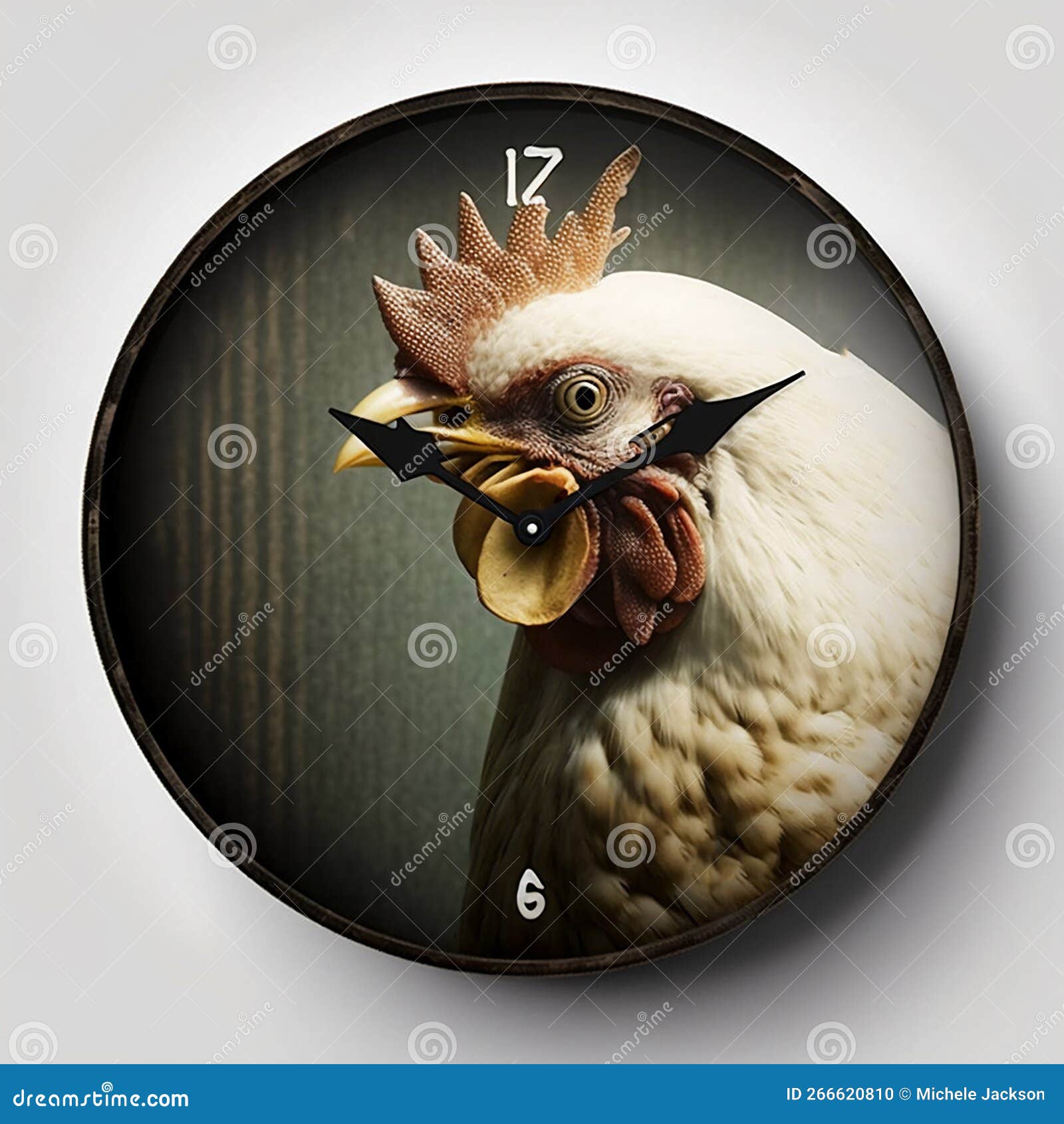 Humorous Chicken Clock Face by Generative Ai Stock Illustration ...