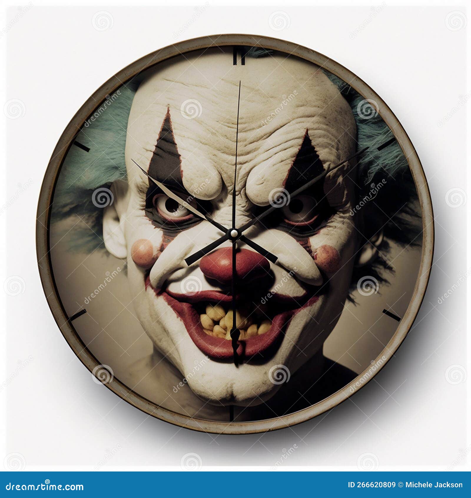 Humorous Clown Clock Face by Generative Ai Stock Illustration ...
