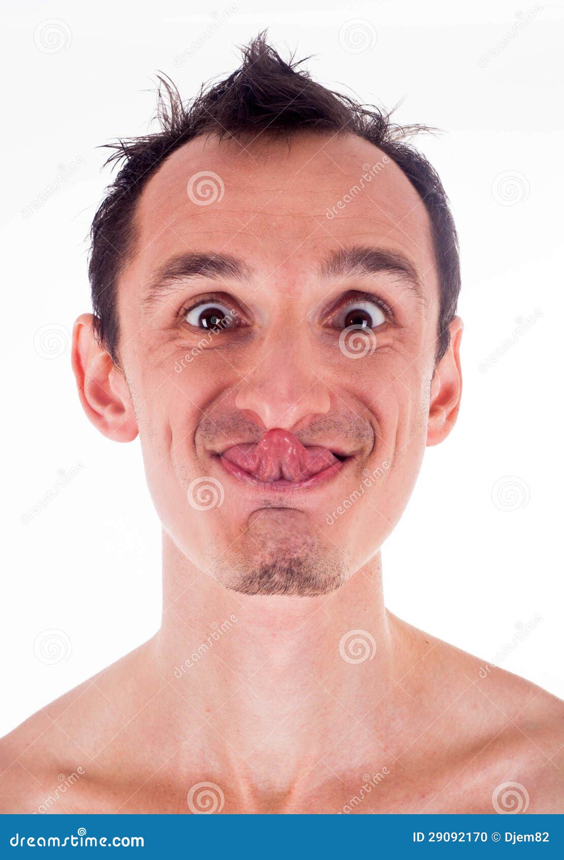 Humorous Emotional Portrait of Young Man Stock Photo - Image of ...