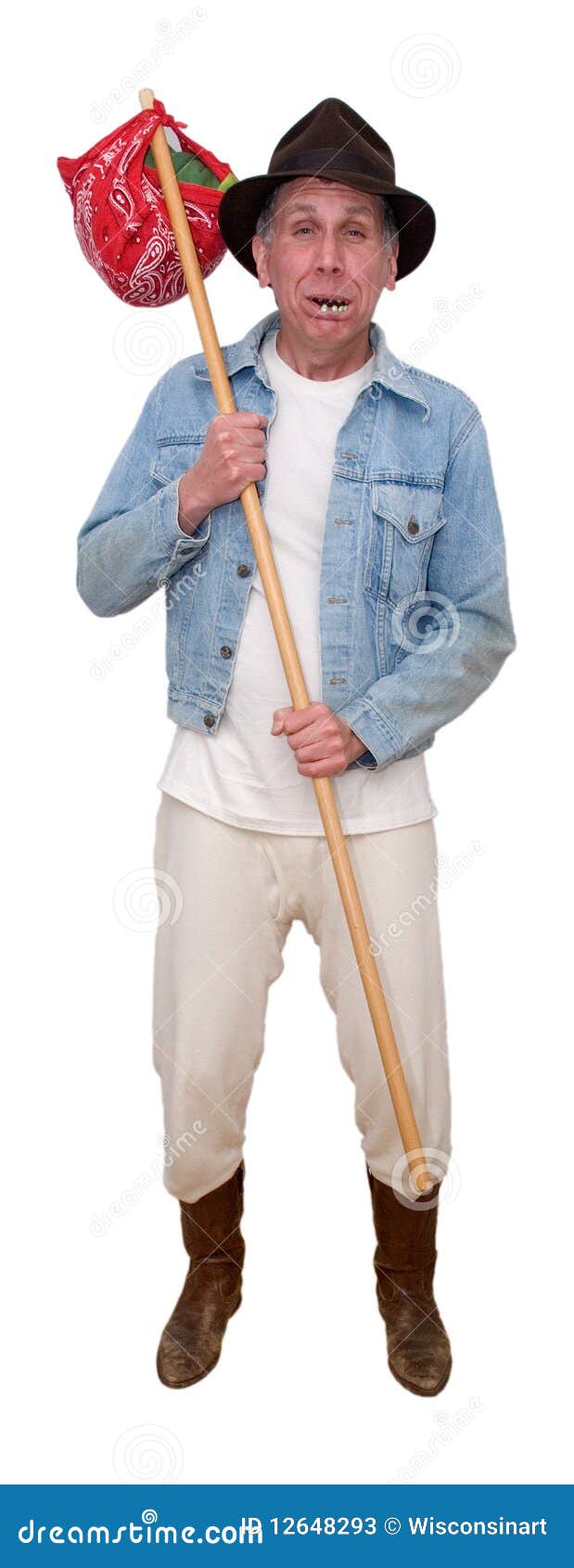 Humorous Hobo Isolated stock image. Image of bandana - 12648293