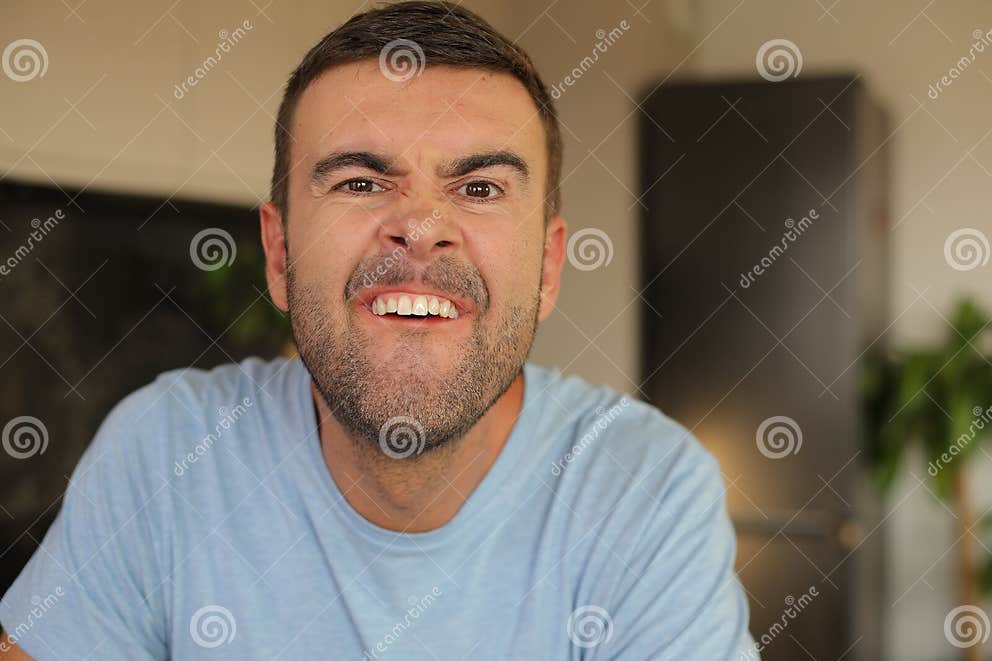 Humorous Man Making a Cute Funny Face Stock Image - Image of feeling ...