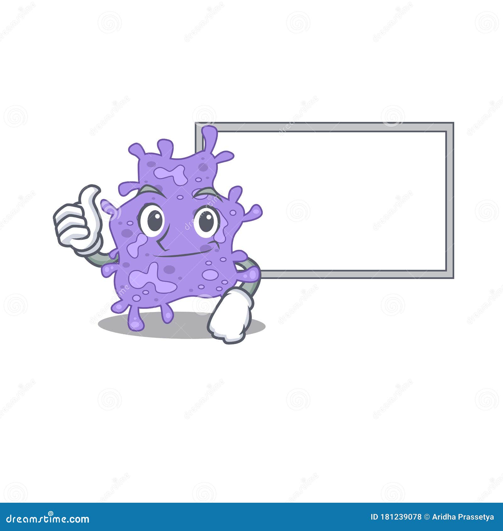 Humorous Staphylococcus Aureus Cartoon Design Thumbs Up Bring A White ...