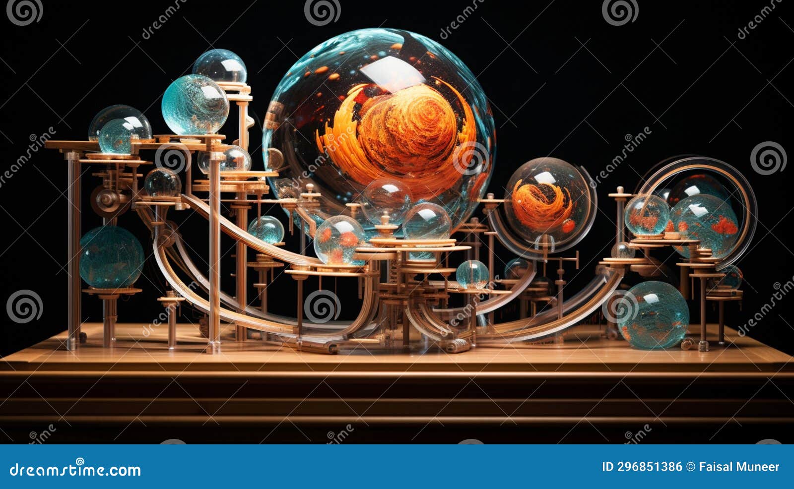 A Humorous Water Ball Contraption with Water-filled Spheres Swirling in ...