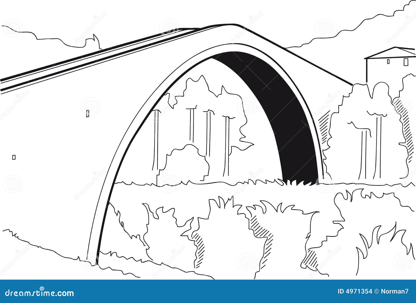 Humpback bridge stock vector. Illustration of black, humpback - 4971354