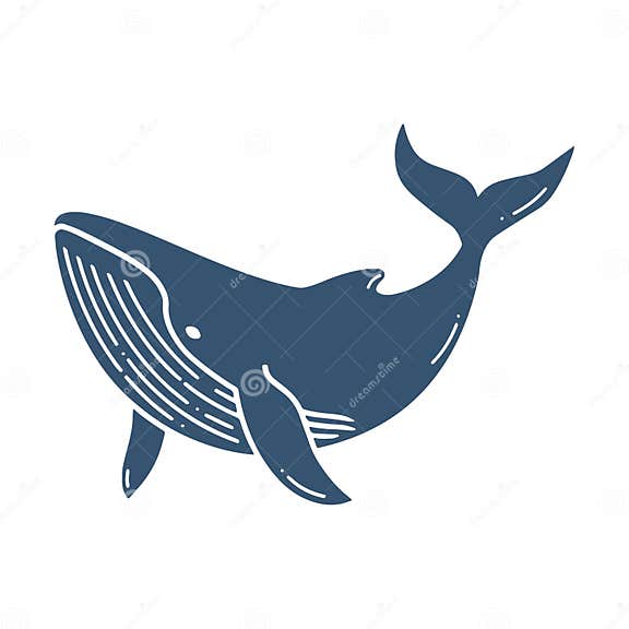 Humpback Whale Icon in Flat Style. Stock Vector - Illustration of ...