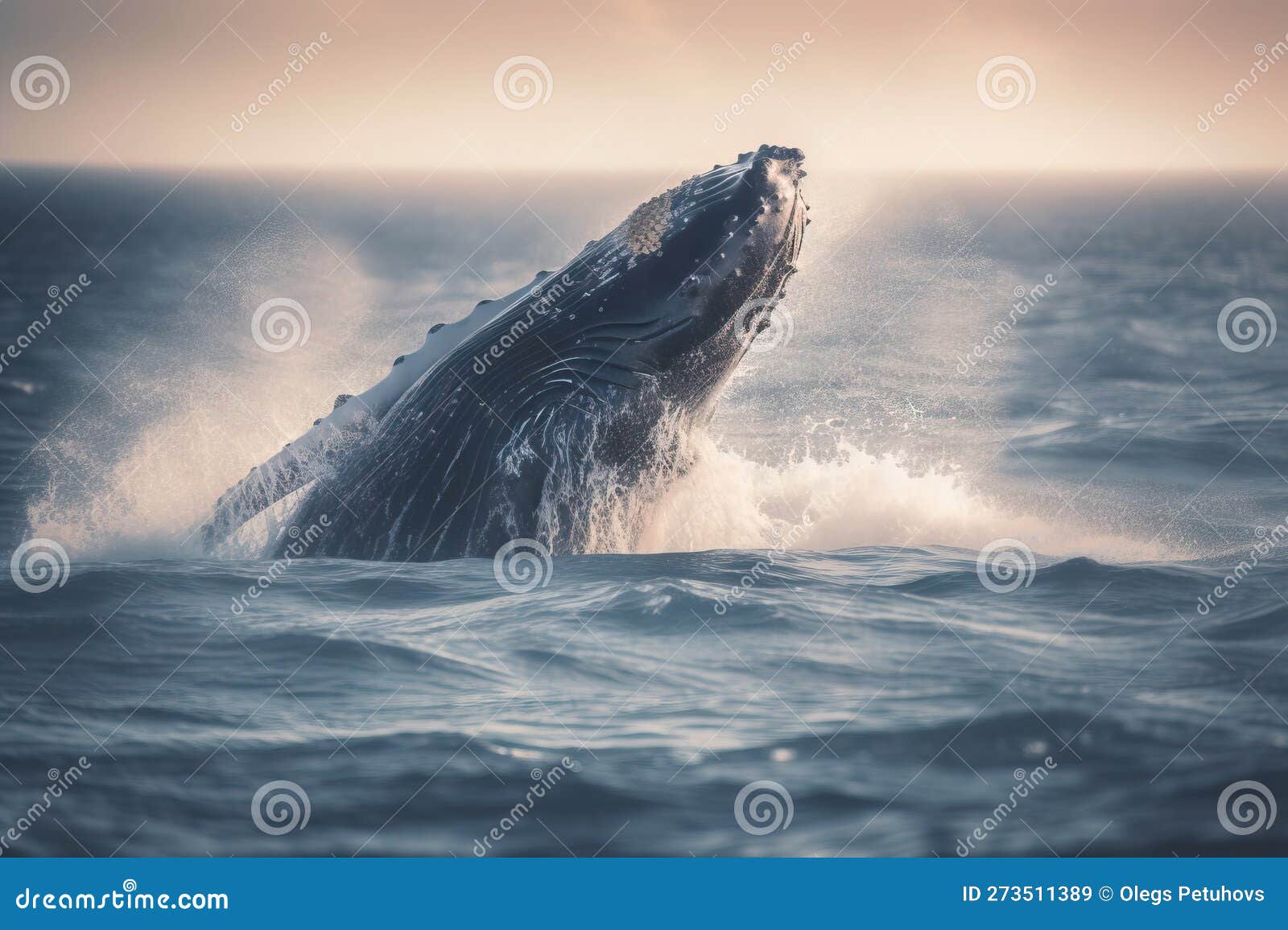 A Humpback Whale Jumping Out of the Ocean Water Stock Image - Image of ...
