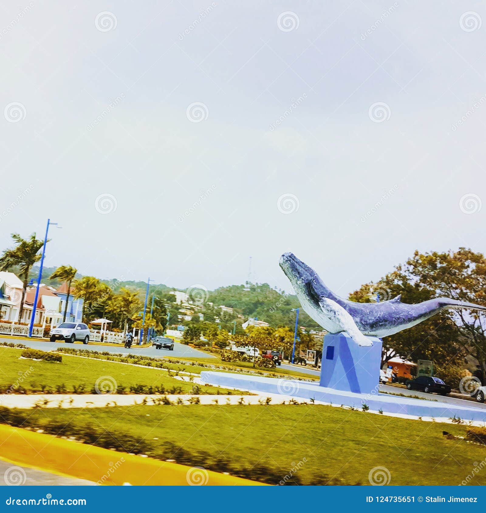 Humpback whale monument stock image. Image of samana - 124735651