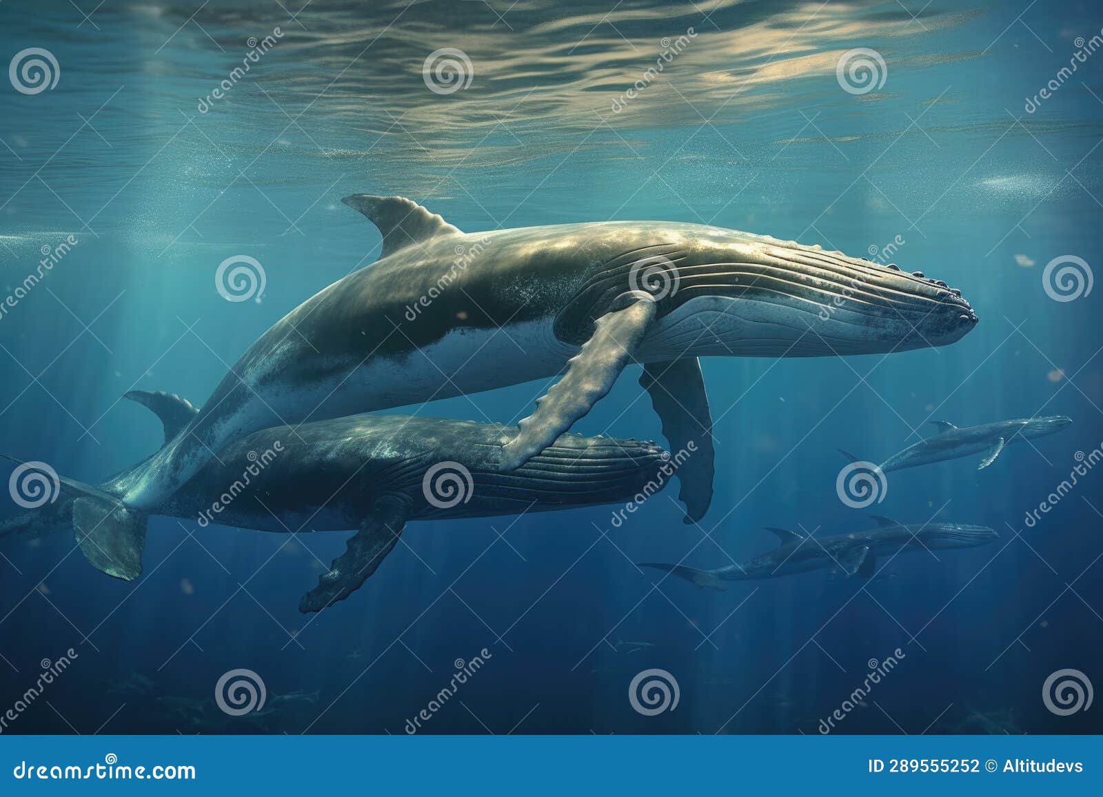 Humpback Whales Working Together in a Team Stock Photo - Image of ...