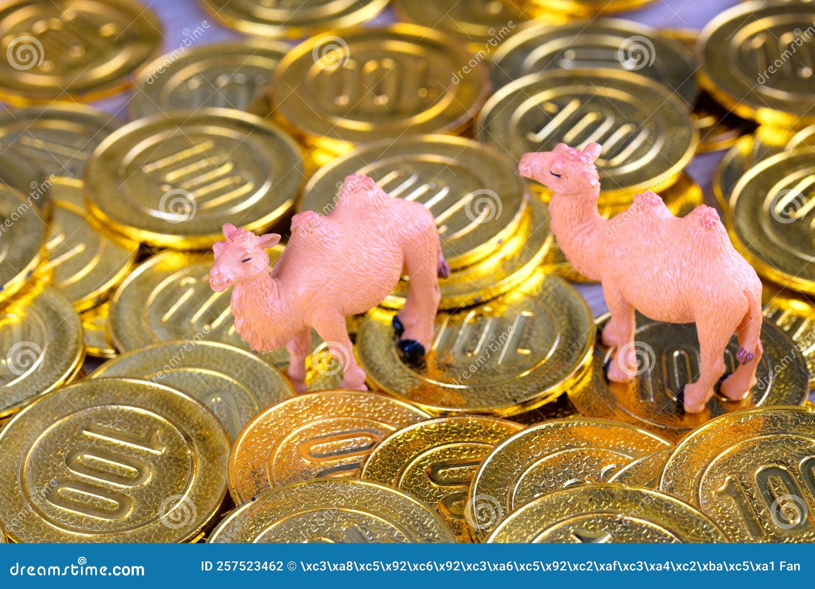 Humped Camel Model on Gold Coins Stock Photo - Image of business ...