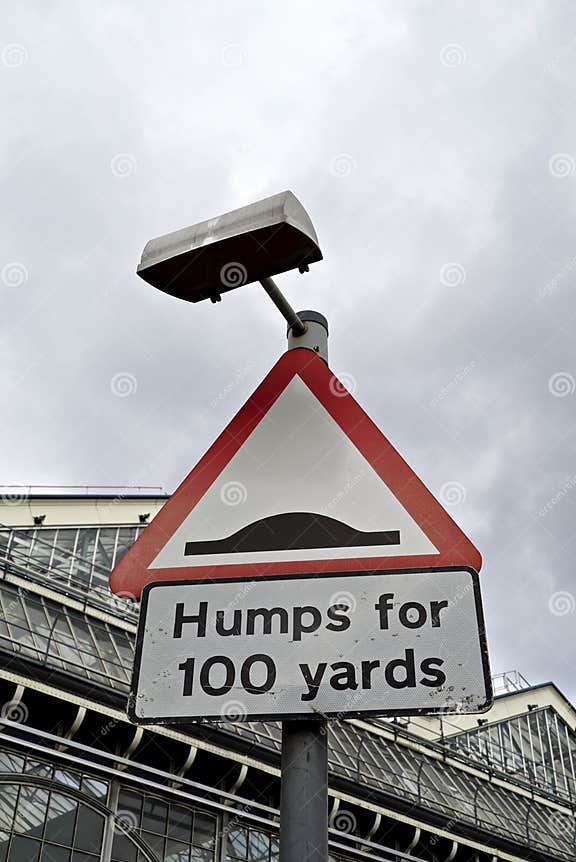 Humps for 100 Yards stock photo. Image of roadsign, caution - 57328714