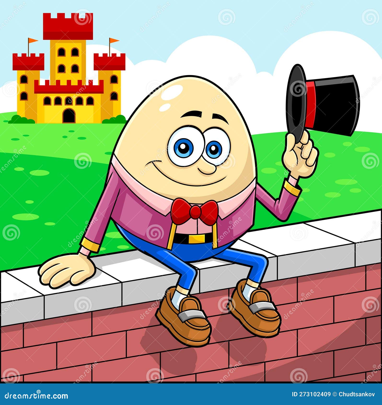 Humpty Dumpty Egg Cartoon Character Sitting on Wall Waving Hat Stock ... Humpty Dumpty Egg Cartoon Character Sitting on Wall Waving Hat Stock ...