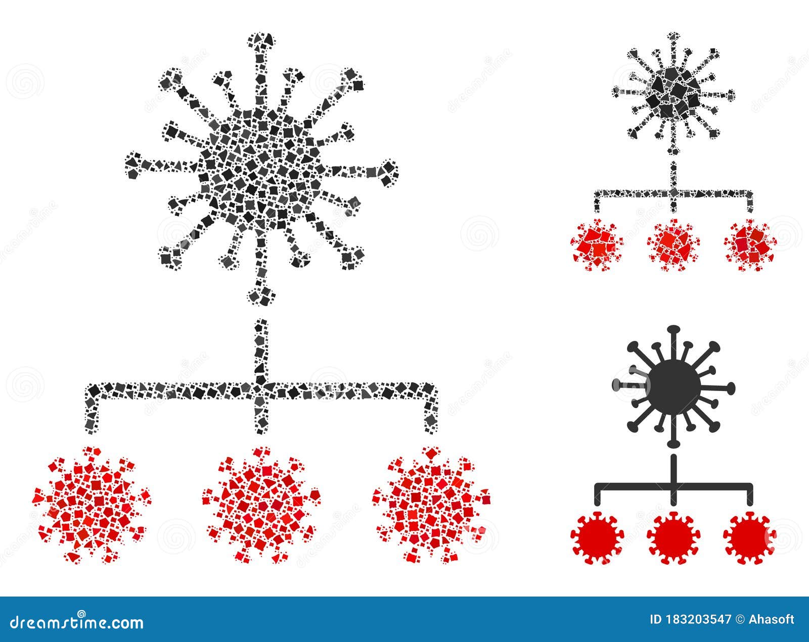 Humpy Virus Replication Icon Collage Stock Illustration - Illustration ...