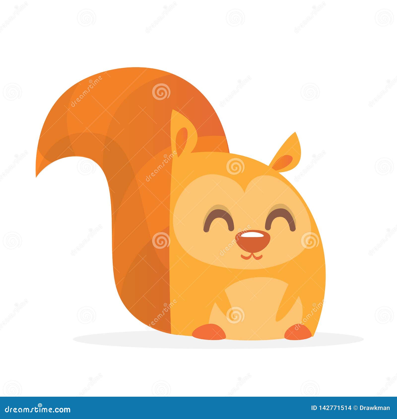 Cute Cartoon Squirrel Smiling. Vector Illustration Stock Vector ...
