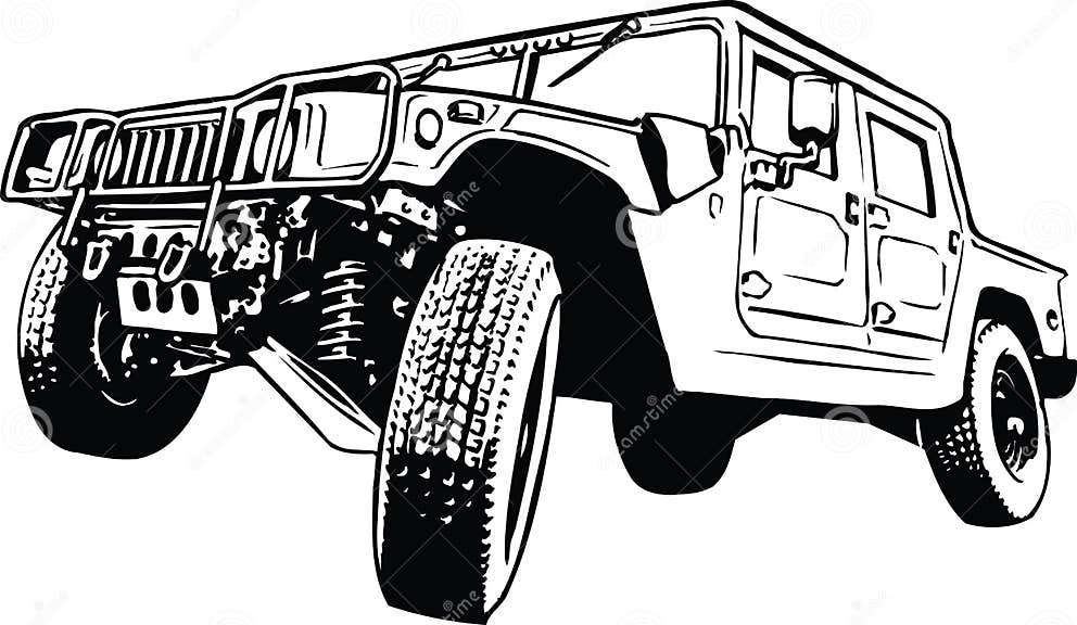Humvee Vector Illustration stock vector. Illustration of four - 170897554