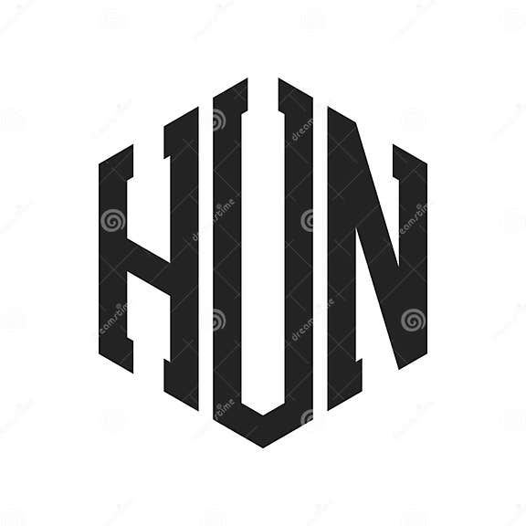 HUN Logo Design. Initial Letter HUN Monogram Logo Using Hexagon Shape ...