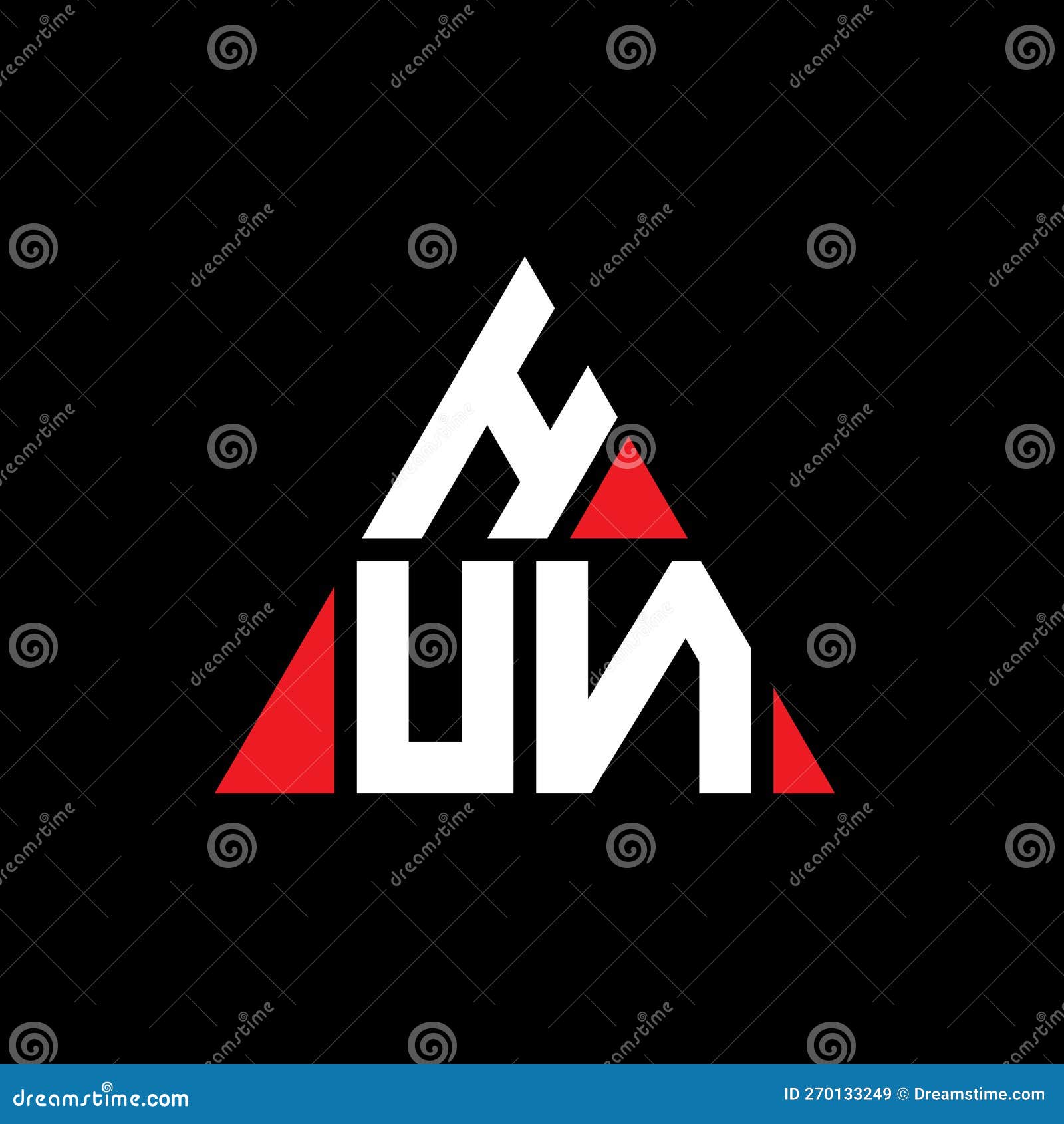 HUN Triangle Letter Logo Design With Triangle Shape. HUN Triangle Logo ...