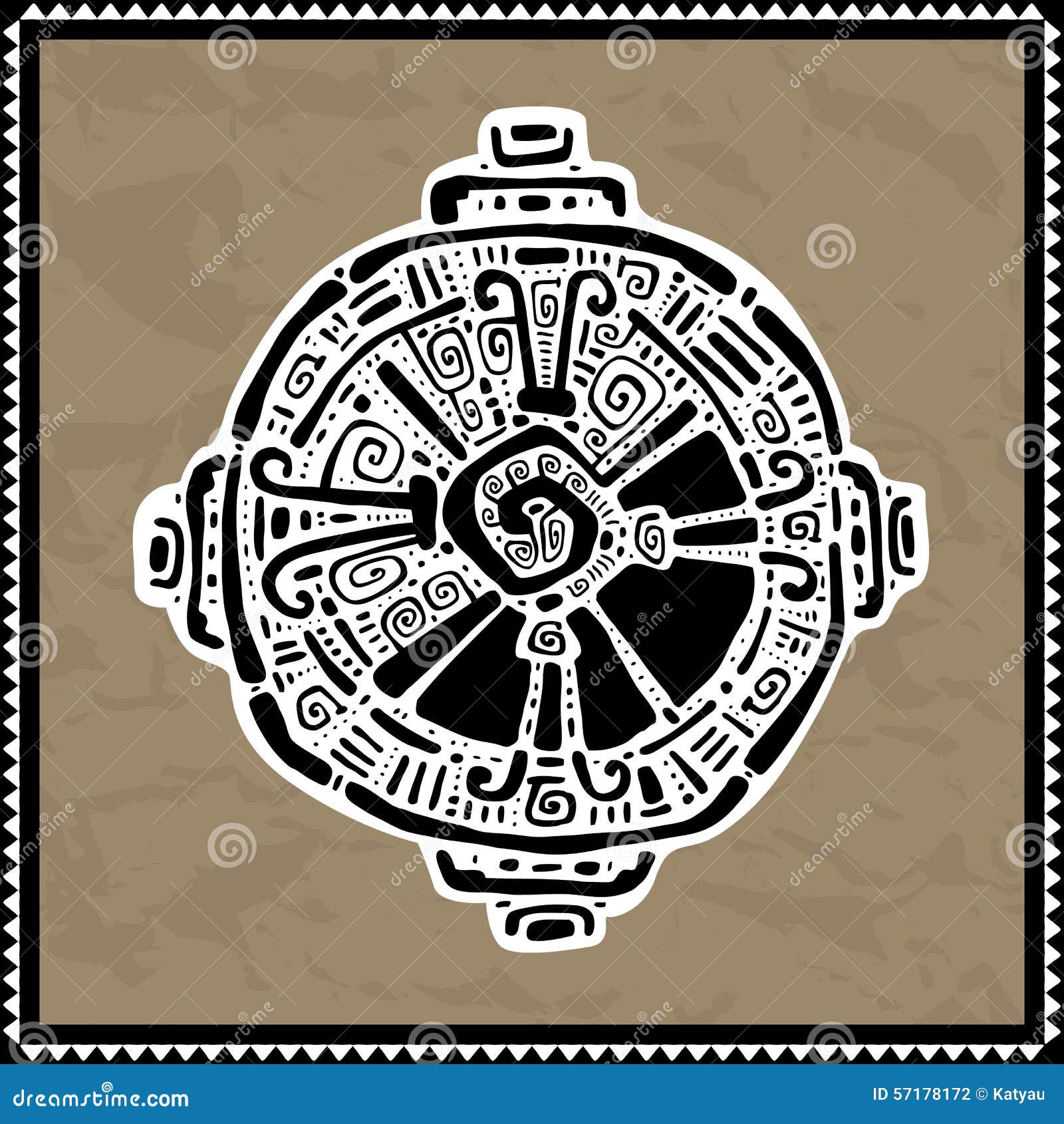 Hunab Ku. Mayan Symbol. Vector Illustration Stock Vector - Illustration ...