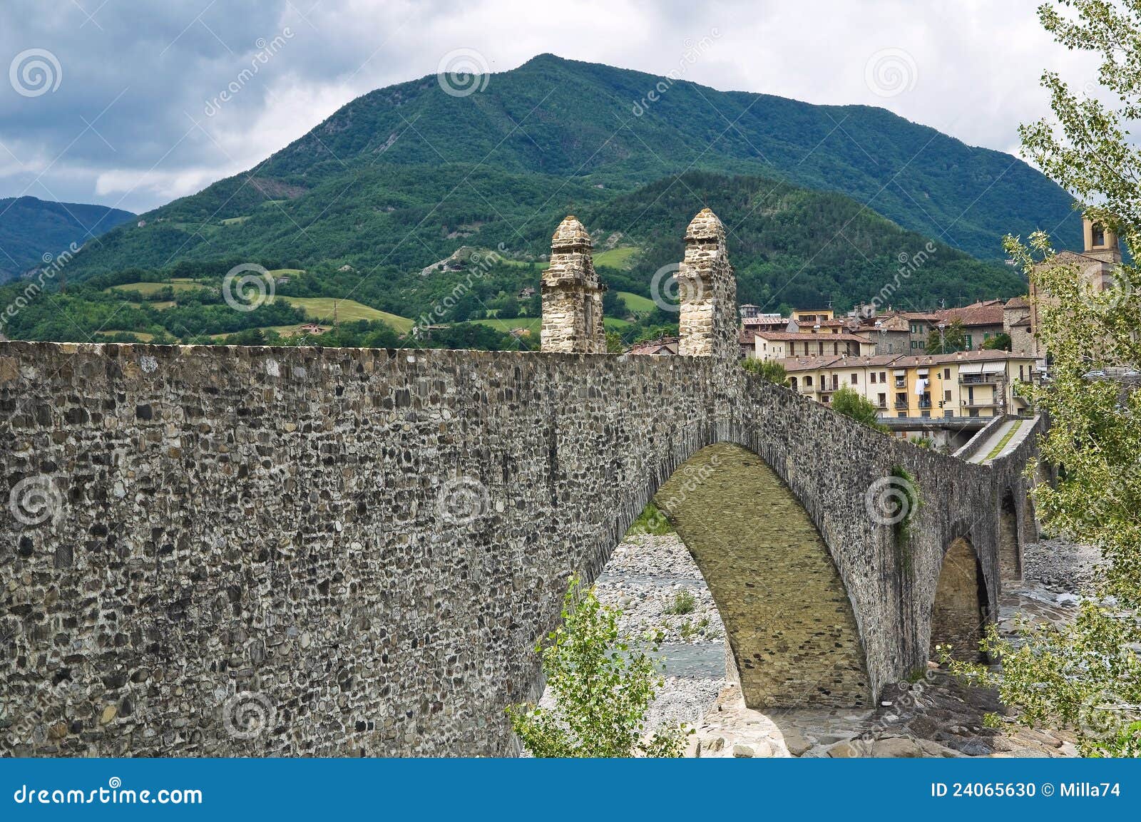 Hunchback Bridge. Bobbio. Emilia-Romagna. Italy Stock Photo - Image of ...