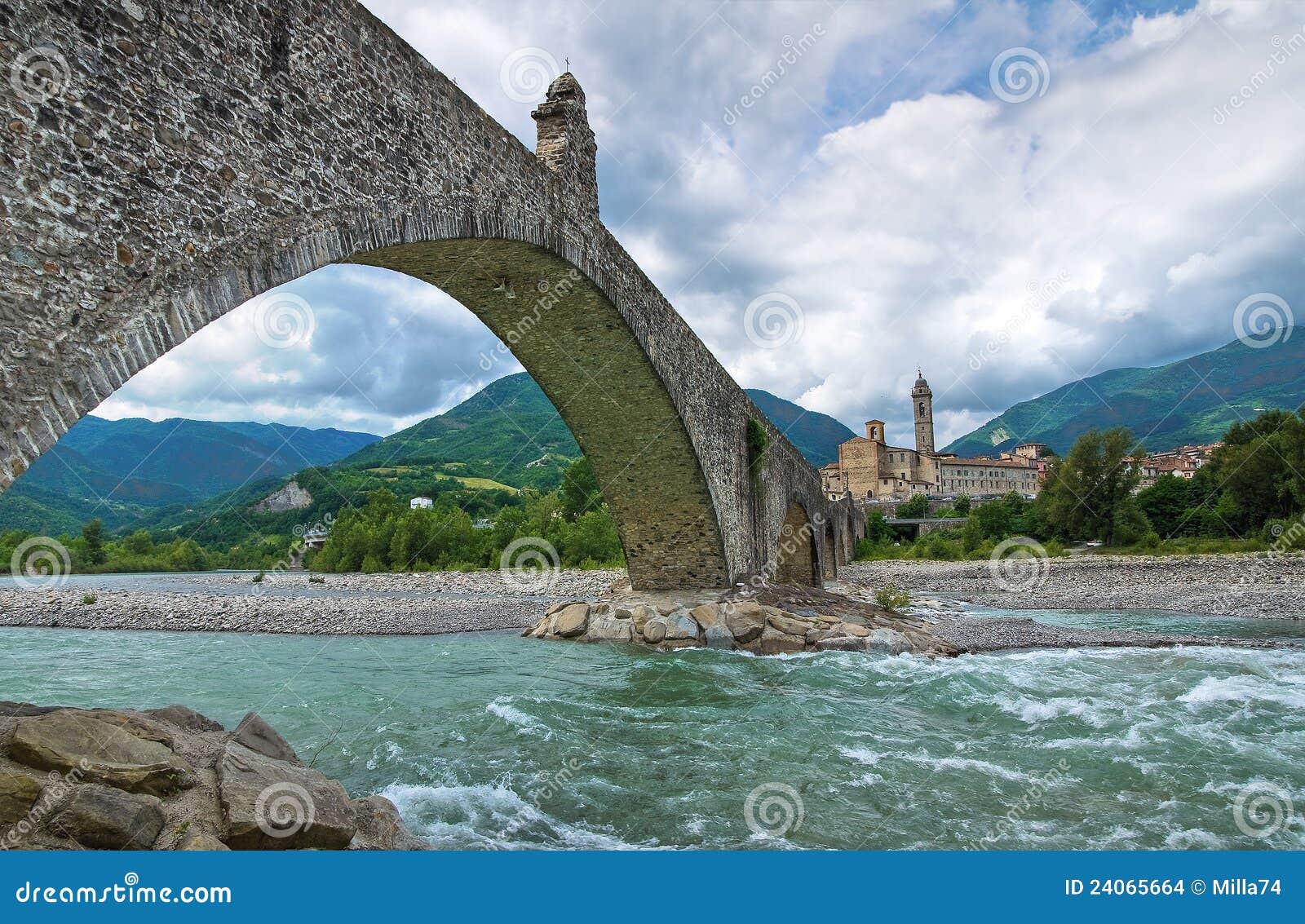 Hunchback Bridge. Bobbio. Emilia-Romagna. Italy Stock Photo - Image of ...