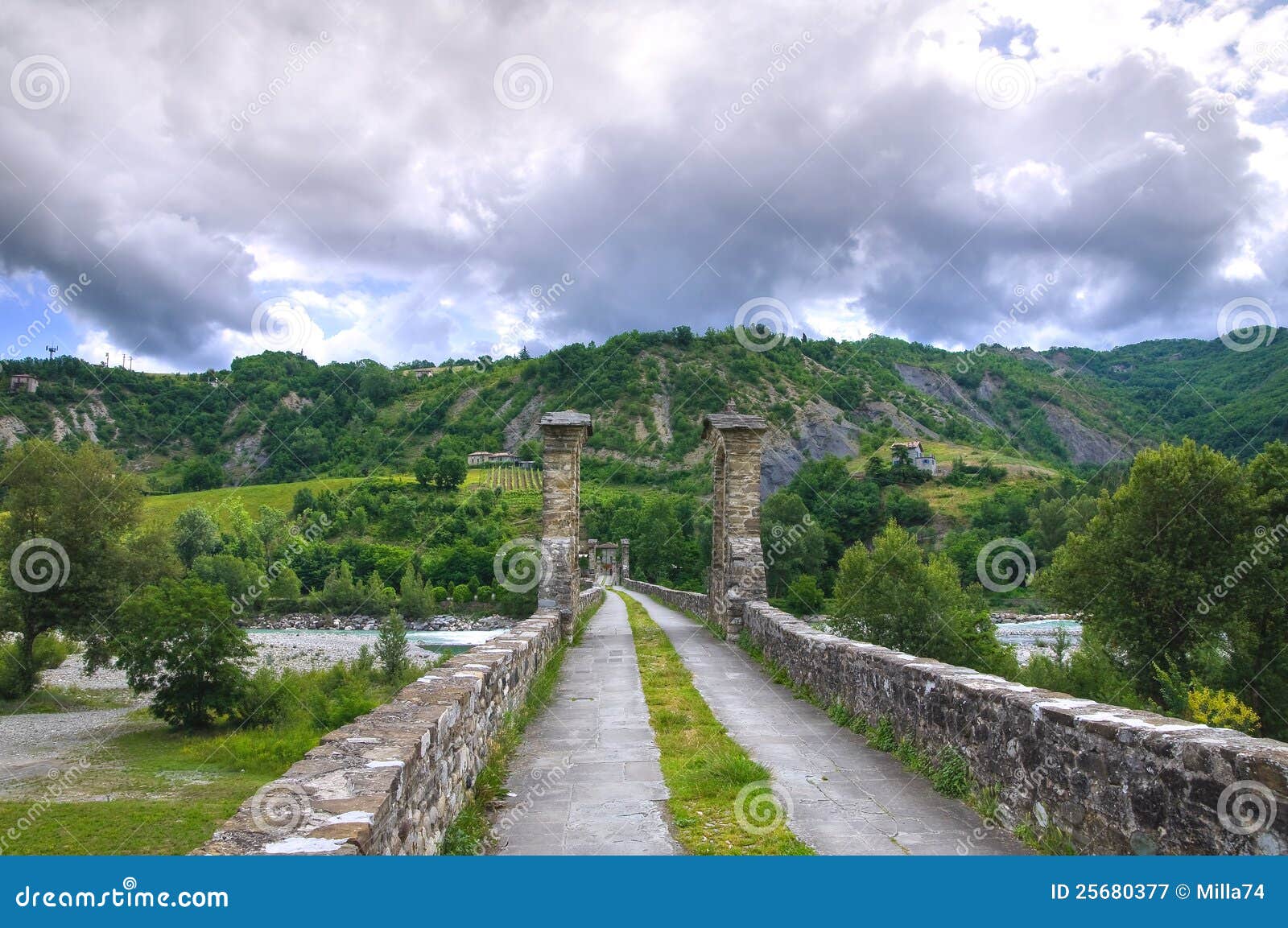 Hunchback Bridge. Bobbio. Emilia-Romagna. Italy Stock Image - Image of ...