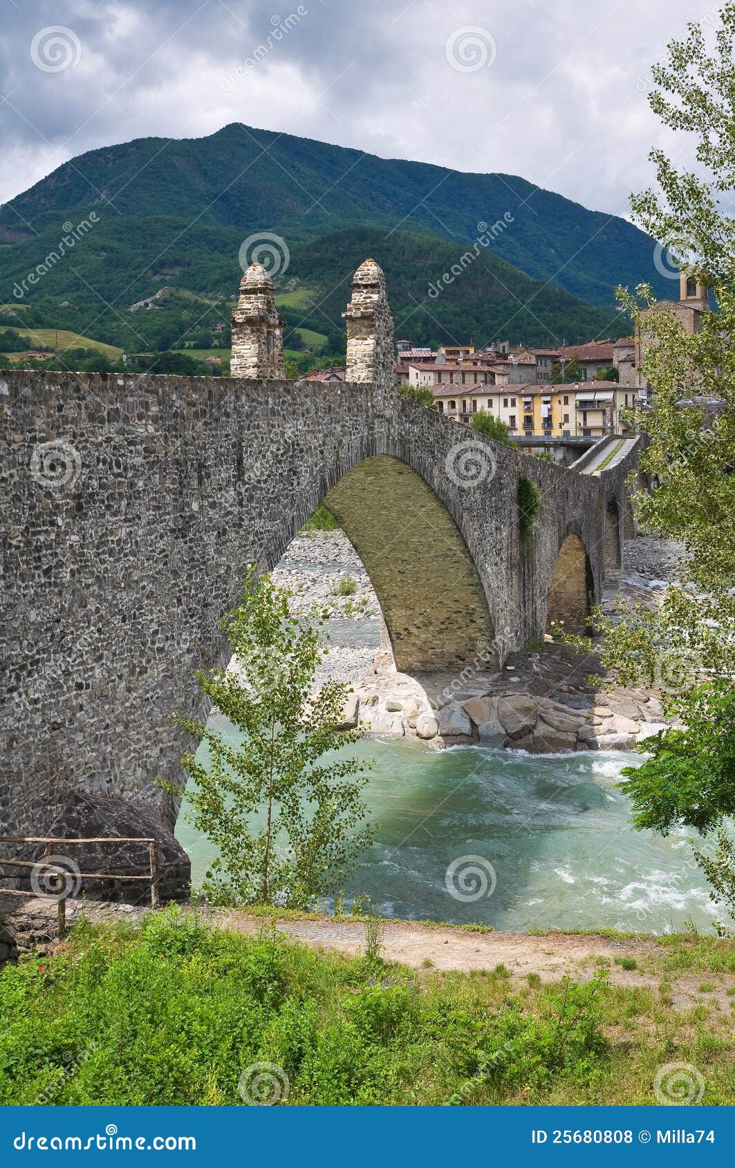 Hunchback Bridge. Bobbio. Emilia-Romagna. Italy Stock Photo - Image of ...