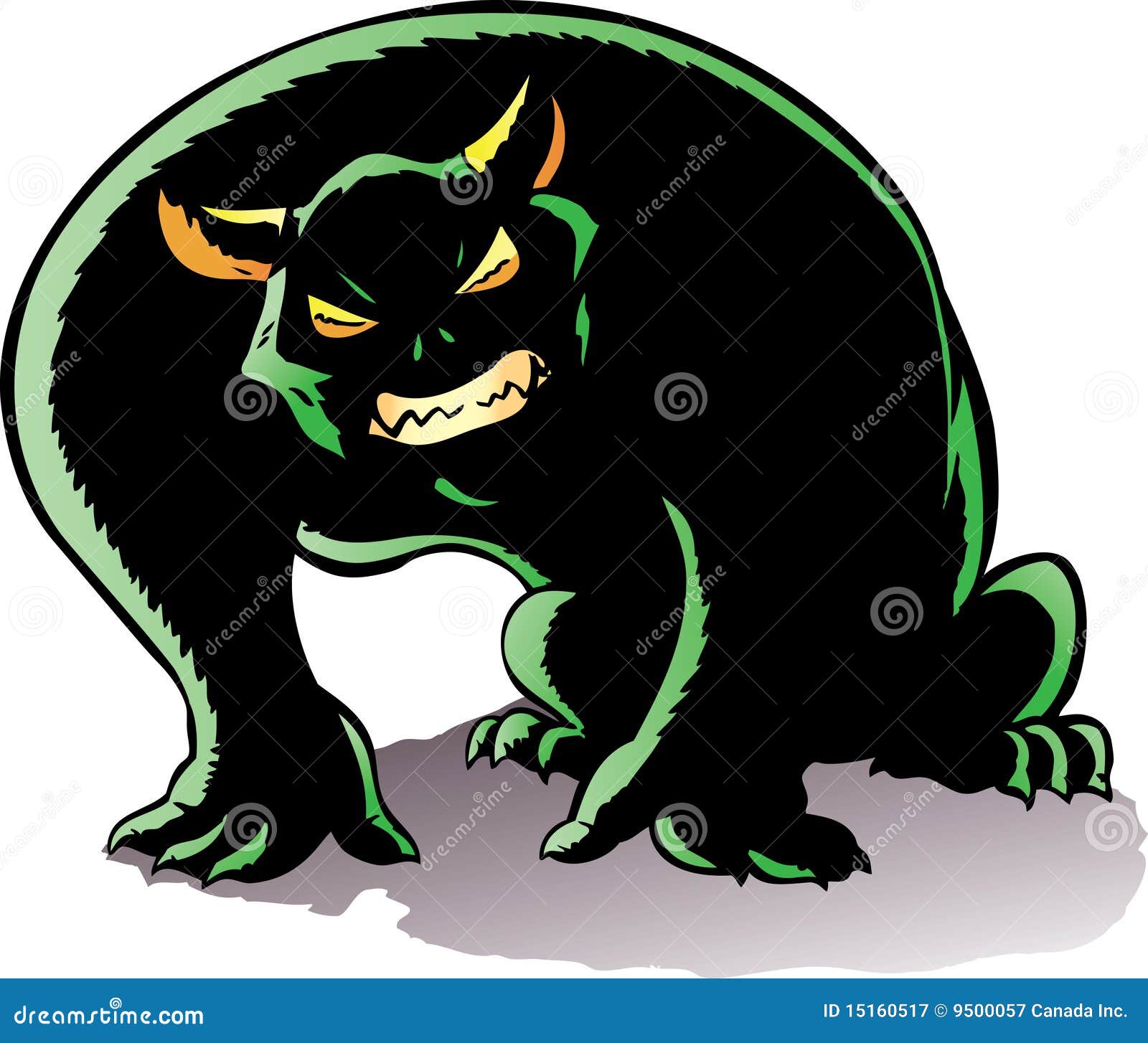 Hunched Demon. stock vector. Illustration of dangerous - 15160517
