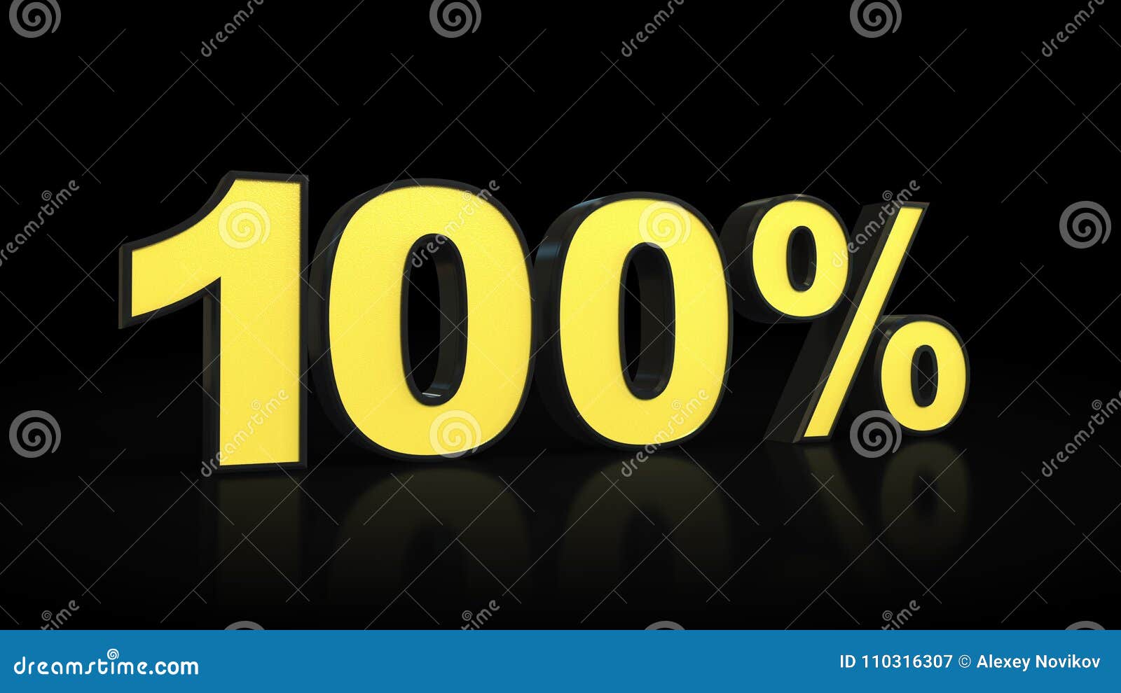 Hundert 100 Wiedergabe Der Prozent 3D Stock Abbildung - Illustration ...