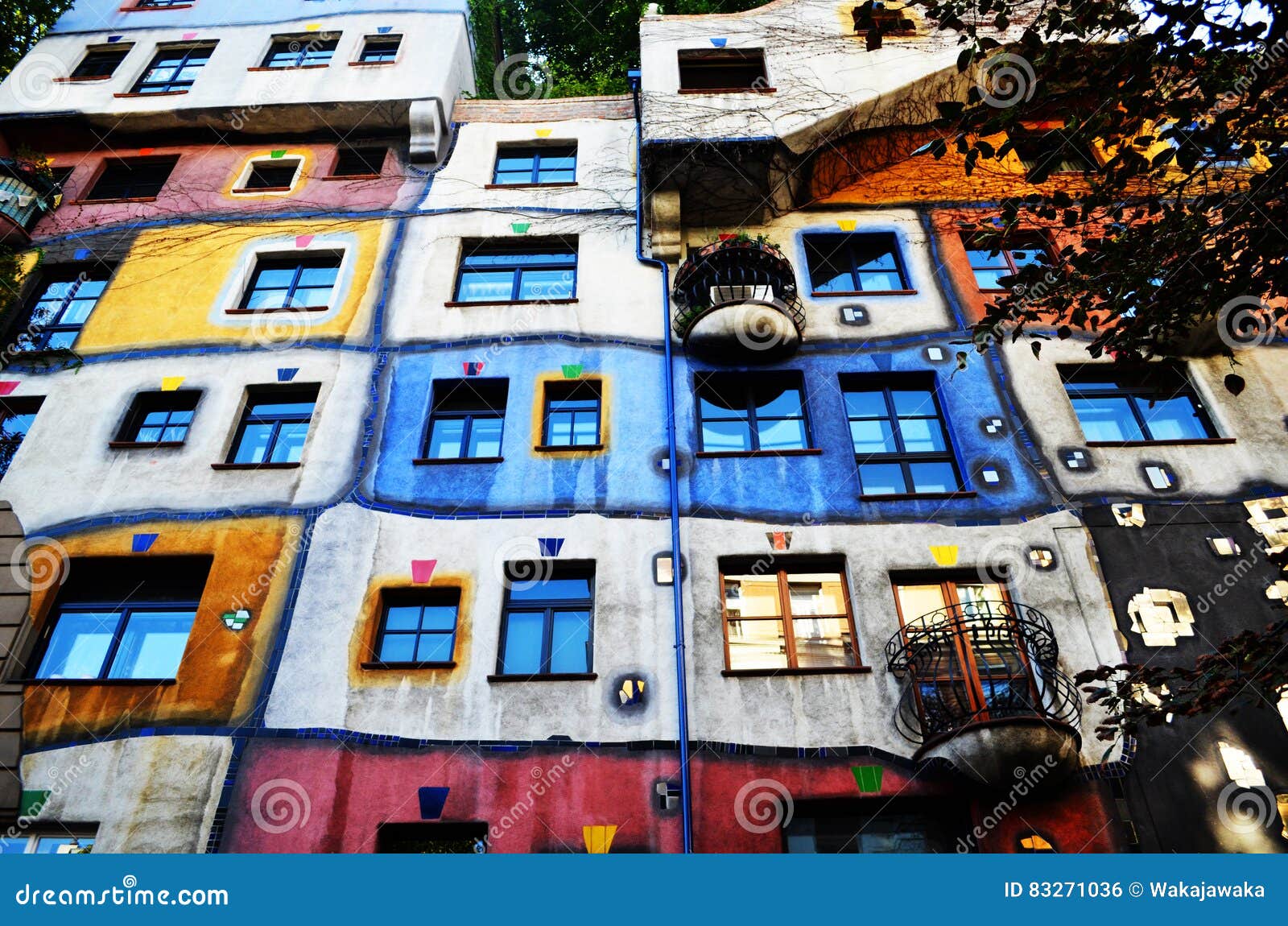 The Hundertwasser House stock photo. Image of modern - 83271036