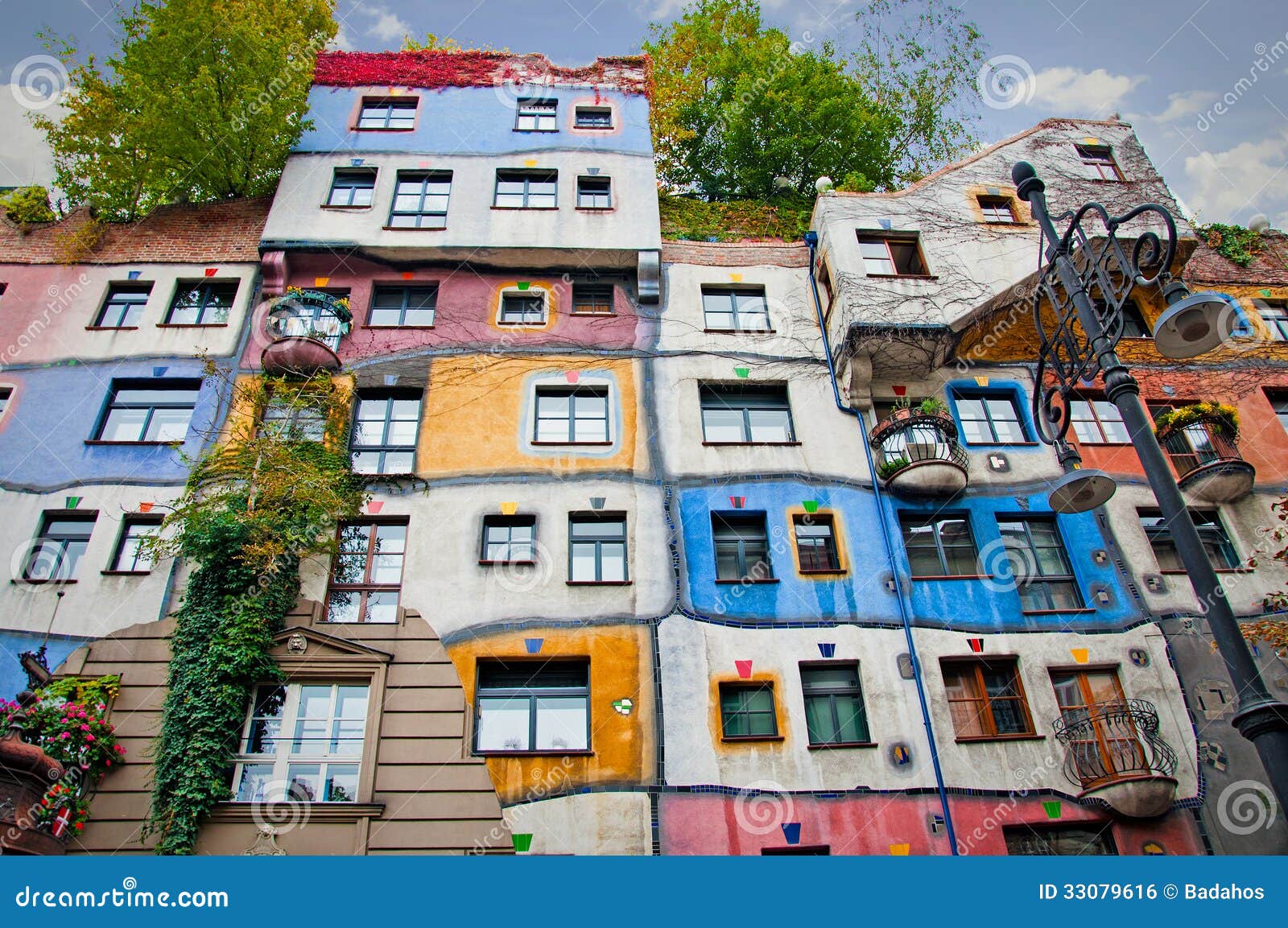 Hundertwasser House. stock photo. Image of front, design - 33079616