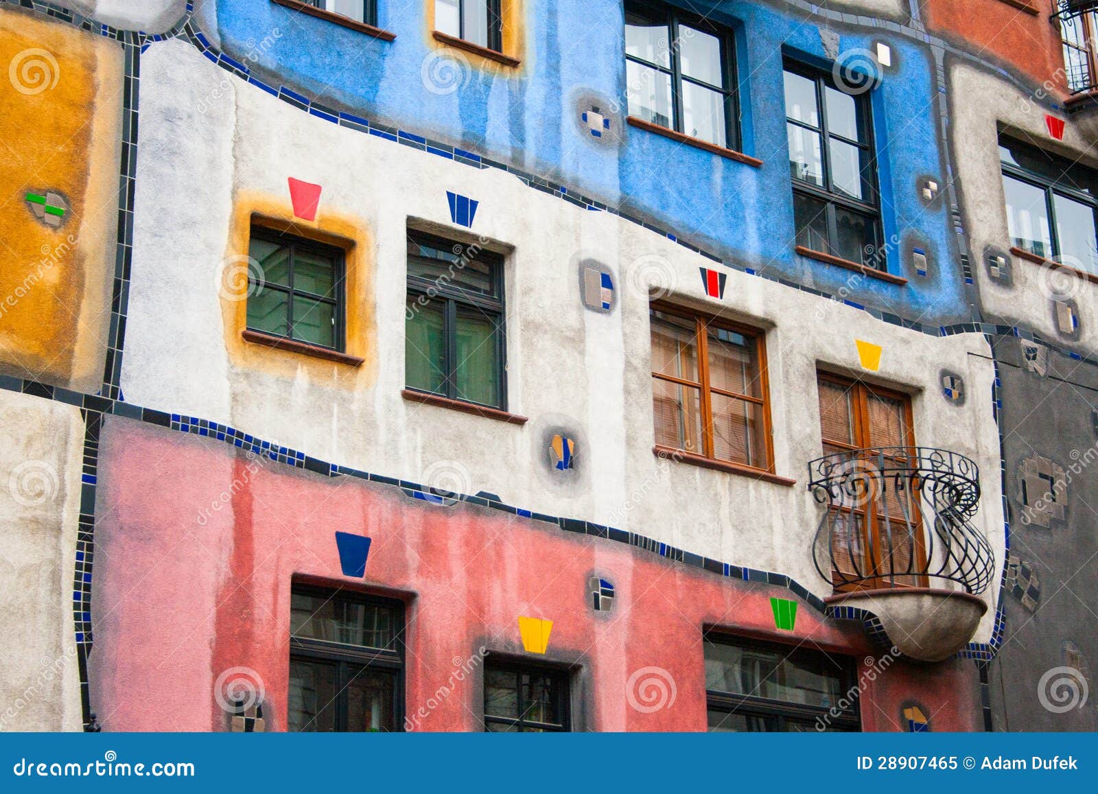 Hundertwasser House Windows Stock Image - Image of built, europe: 28907465