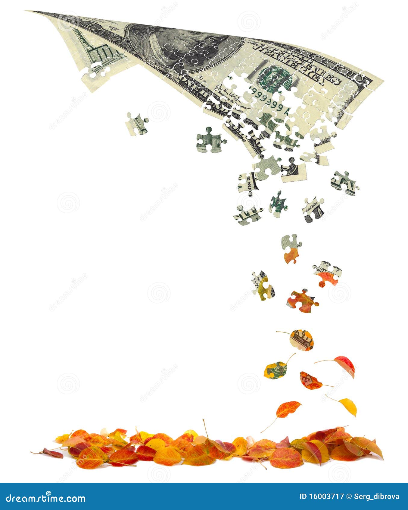 Hundred Dollar Bill Converting To Autumn Leaves Stock Image - Image of ...