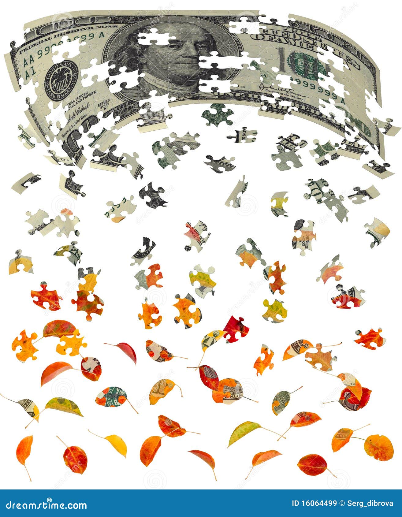 Hundred Dollar Bill Converting To Autumn Leaves Stock Image - Image of ...