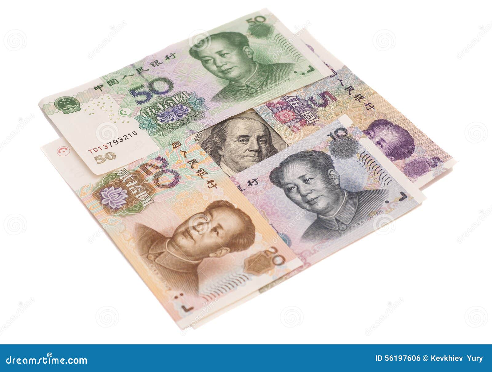 Hundred Dollar Bill Surrounded by Chinese Yuan Stock Photo - Image of ...