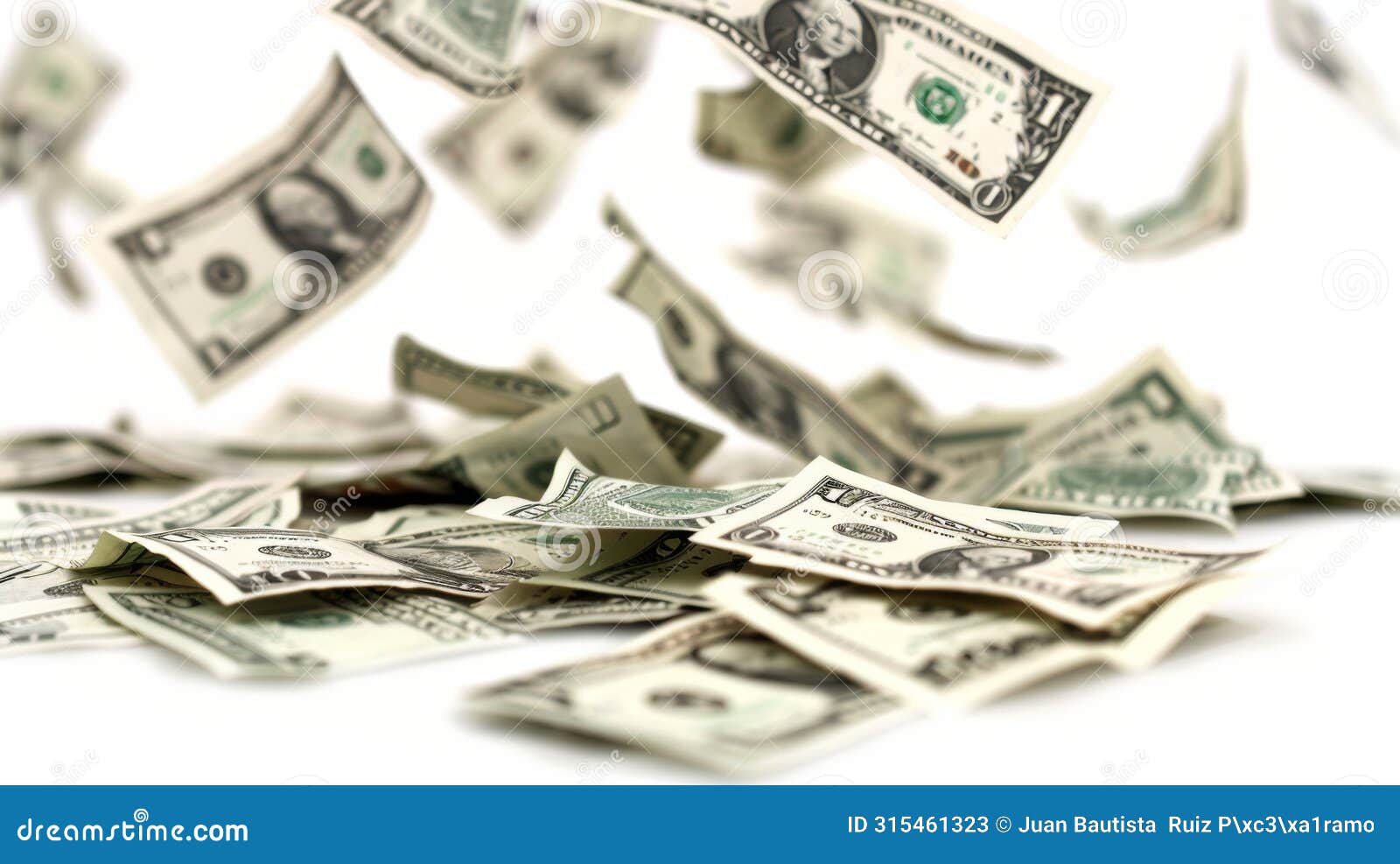 Hundred Dollar Bills Floating in the Air. Stock Image - Image of ...