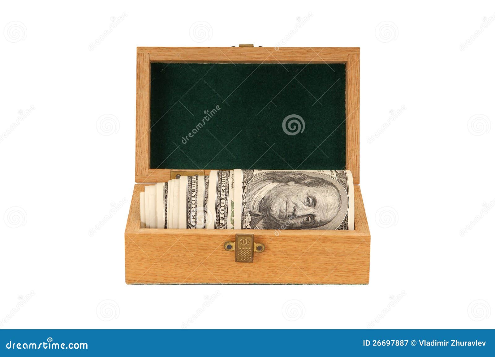 Hundred Dollar Bills Money in a Box Stock Image - Image of bank, large ...