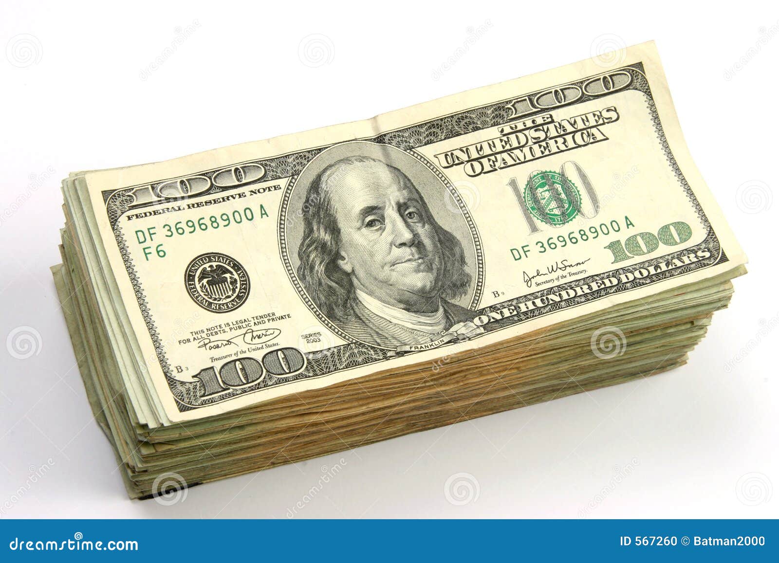 Hundred Dollar Bills Stacked Stock Photo - Image of loot, currencies ...