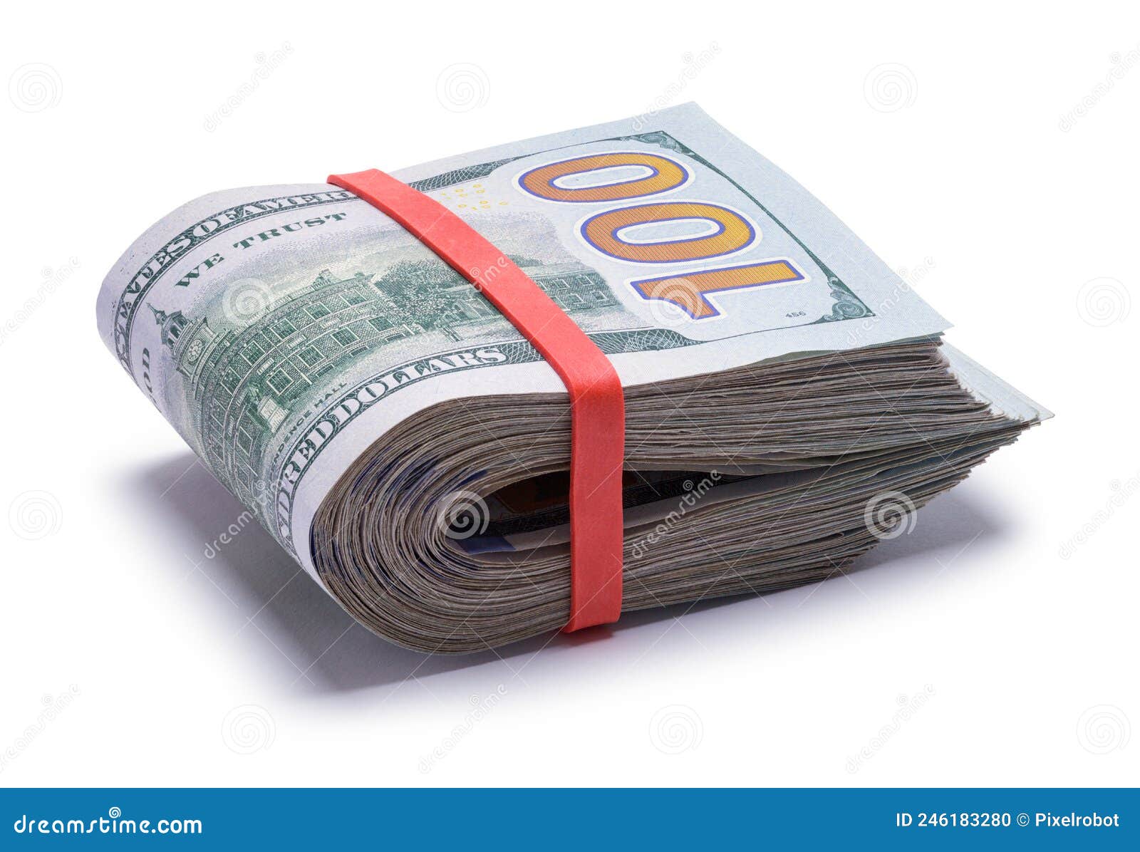 Hundred Dollar Money Fold stock photo. Image of benjamin - 246183280