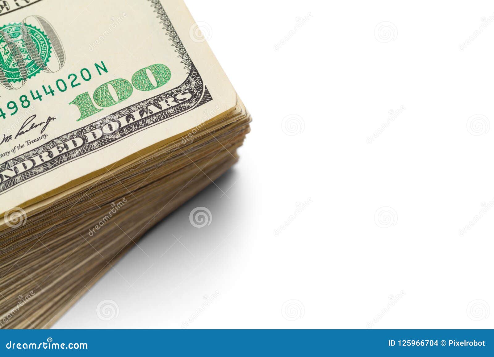 Hundred Dollar Stack Clsoe Up Stock Photo - Image of retirement, open ...