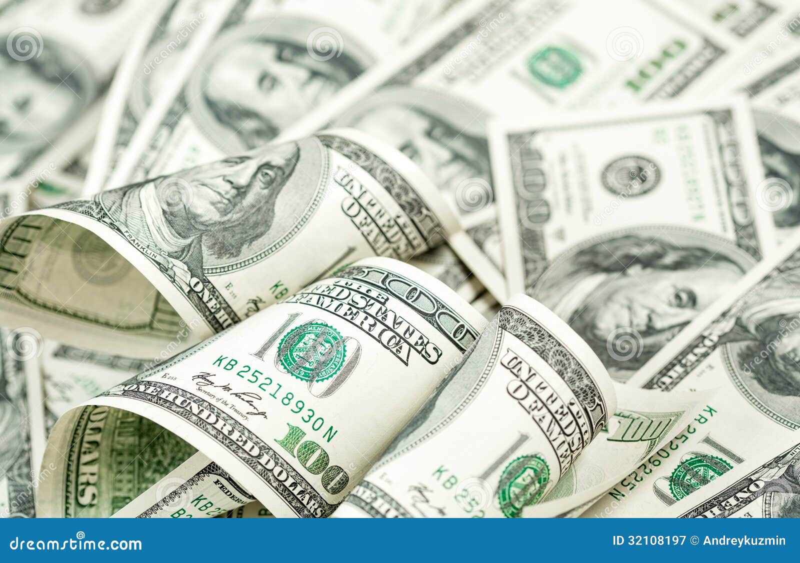 Hundred dollars bills heap stock image. Image of banknote - 32108197