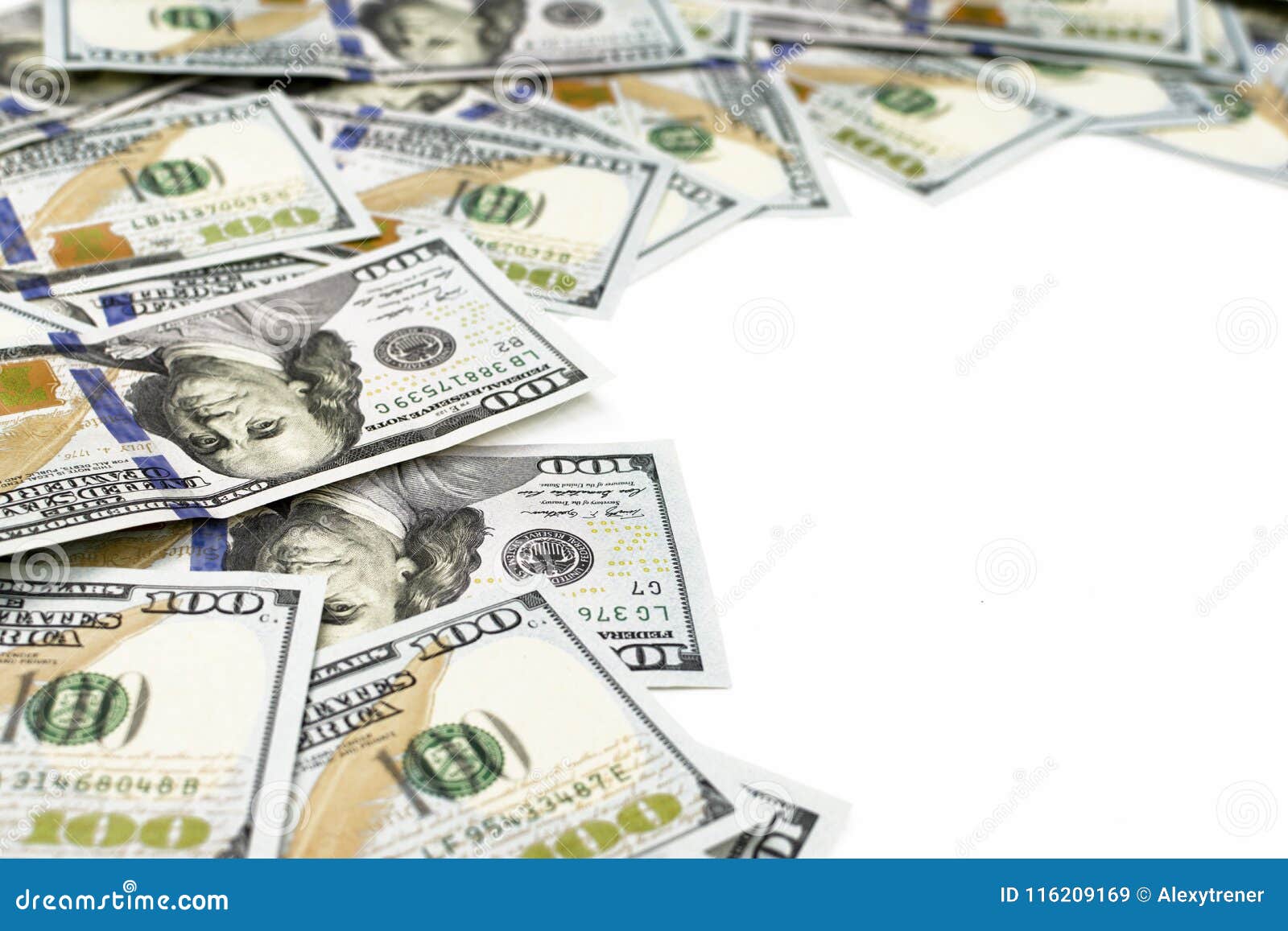 Hundred Dollars Frame with Copy-space. Isolated. Mock-up Stock Image ...