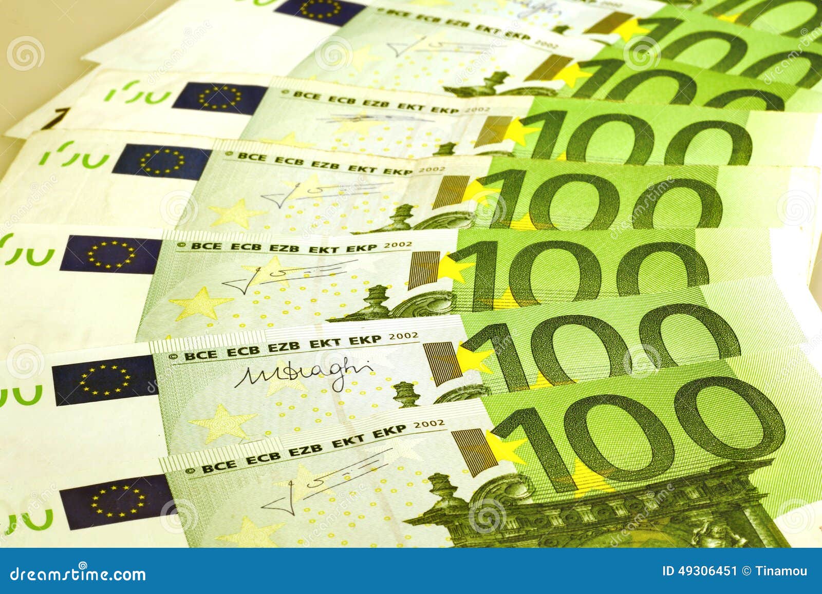 Hundred euro banknotes stock image. Image of europe, euro - 49306451