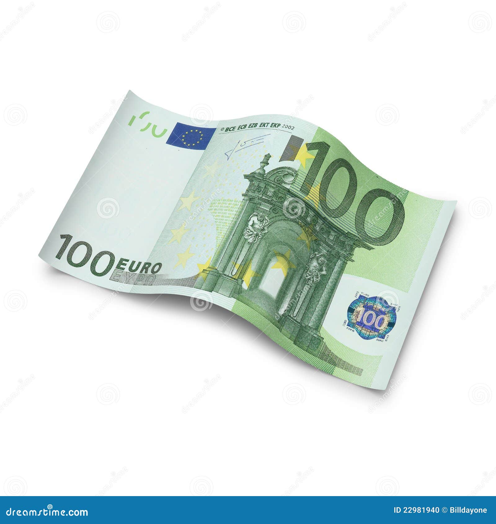 Hundred Euro Note on White Background Stock Illustration - Illustration ...