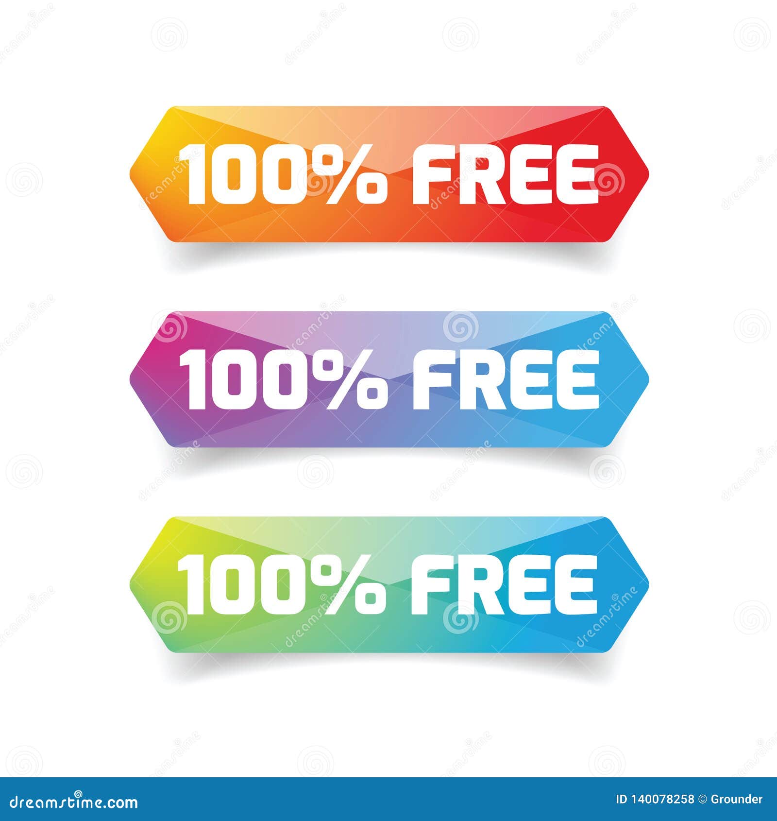 Hundred Percent Free Button Stock Vector - Illustration of icon, charge ...