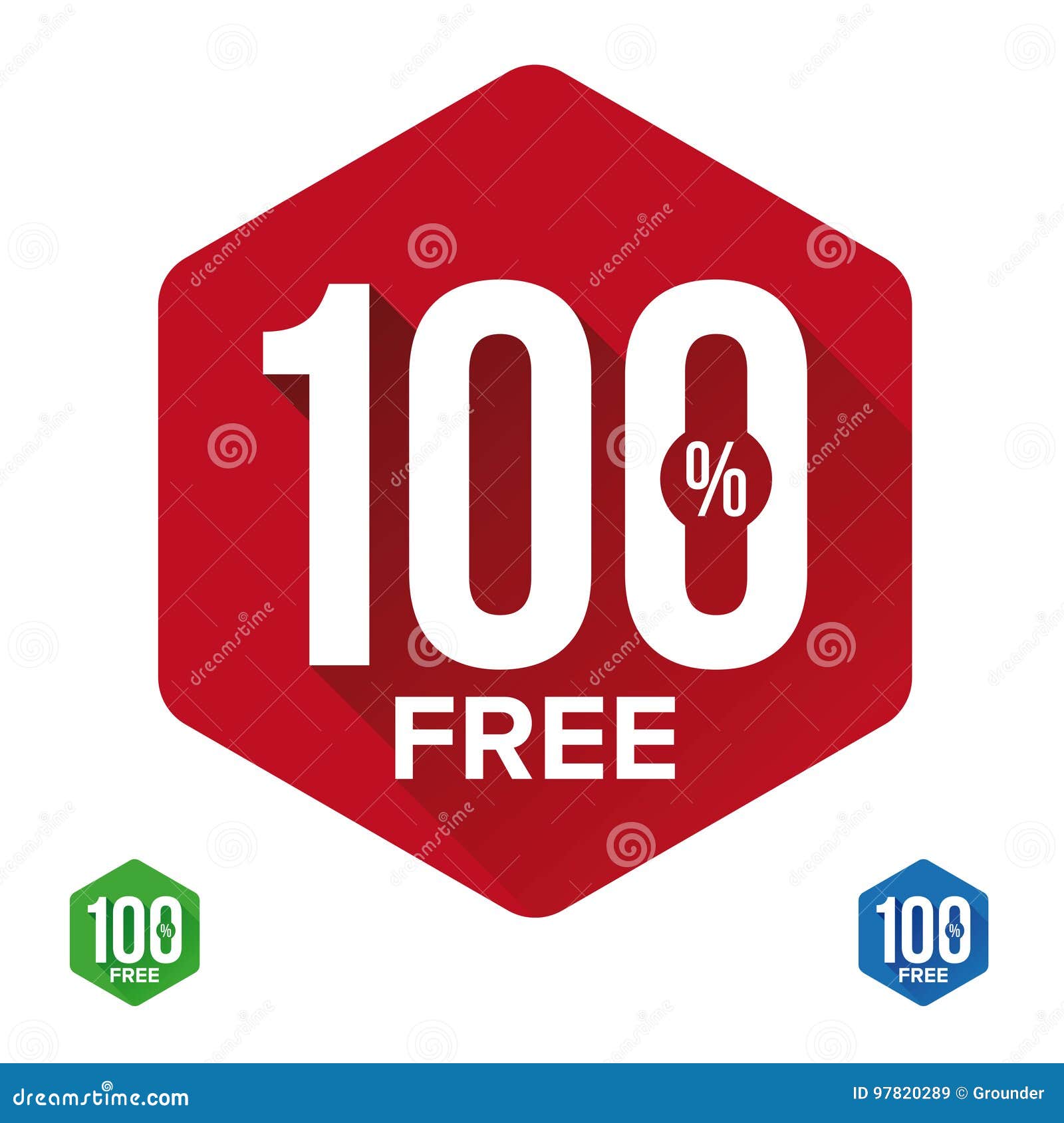 Hundred Percent Free Sign Label Stock Vector - Illustration of icon ...