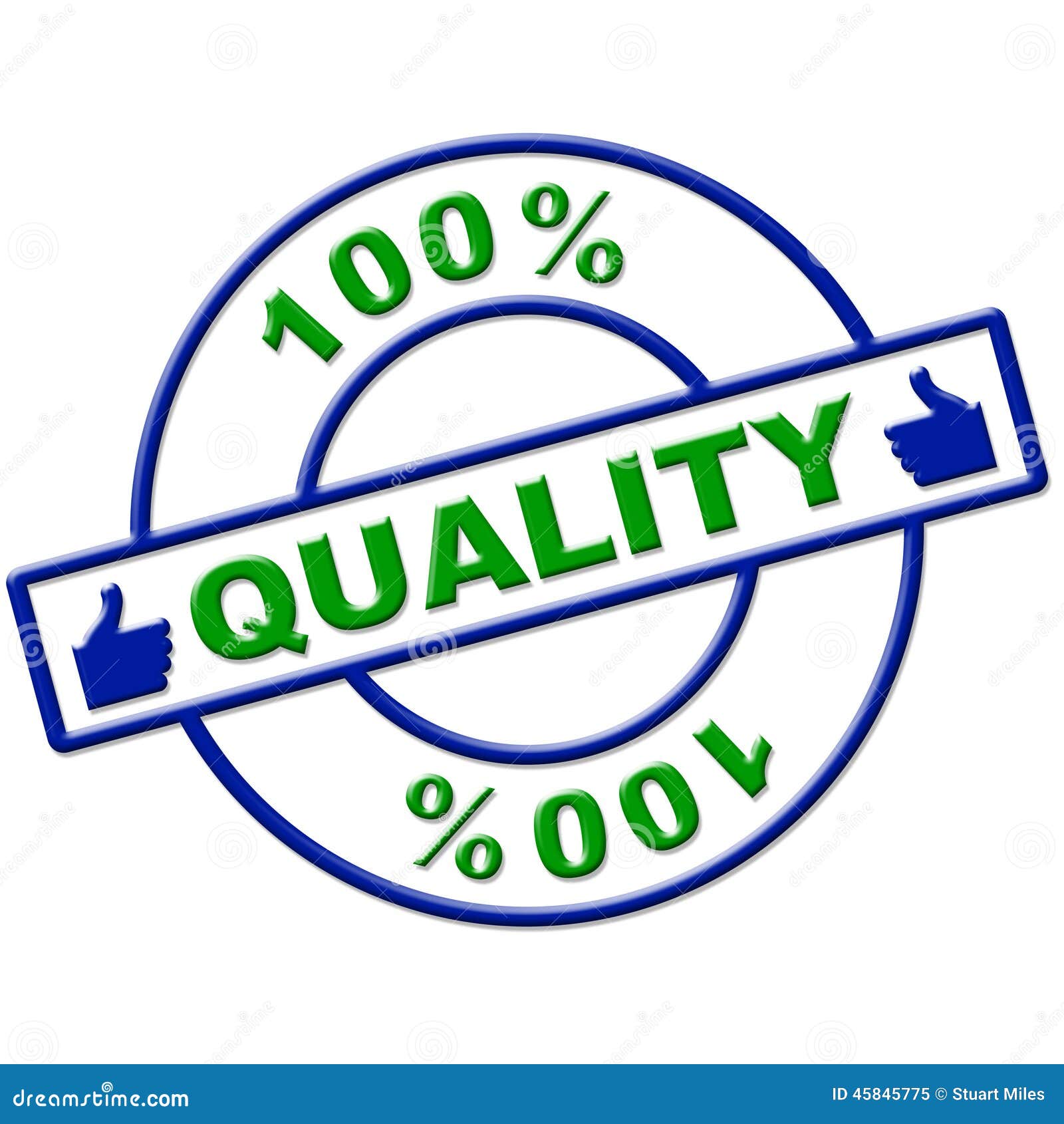 Hundred Percent Quality Means Perfect Absolute and Completely Stock ...
