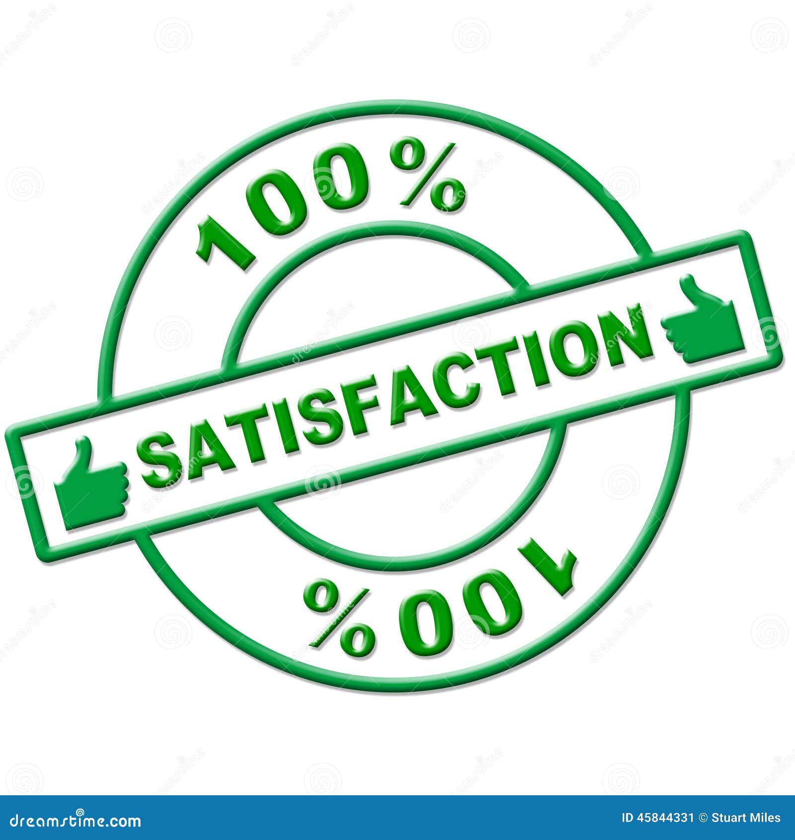 Hundred Percent Satisfaction Indicates Absolute Satisfied and ...