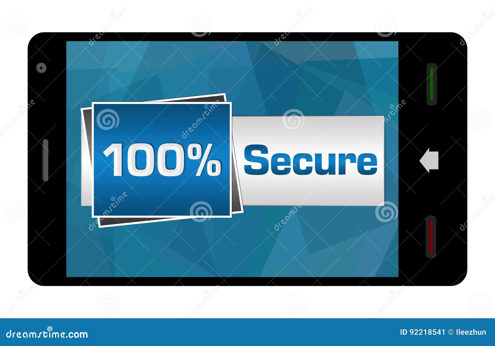 Hundred Percent Secure on Mobile Screen Stock Illustration ...