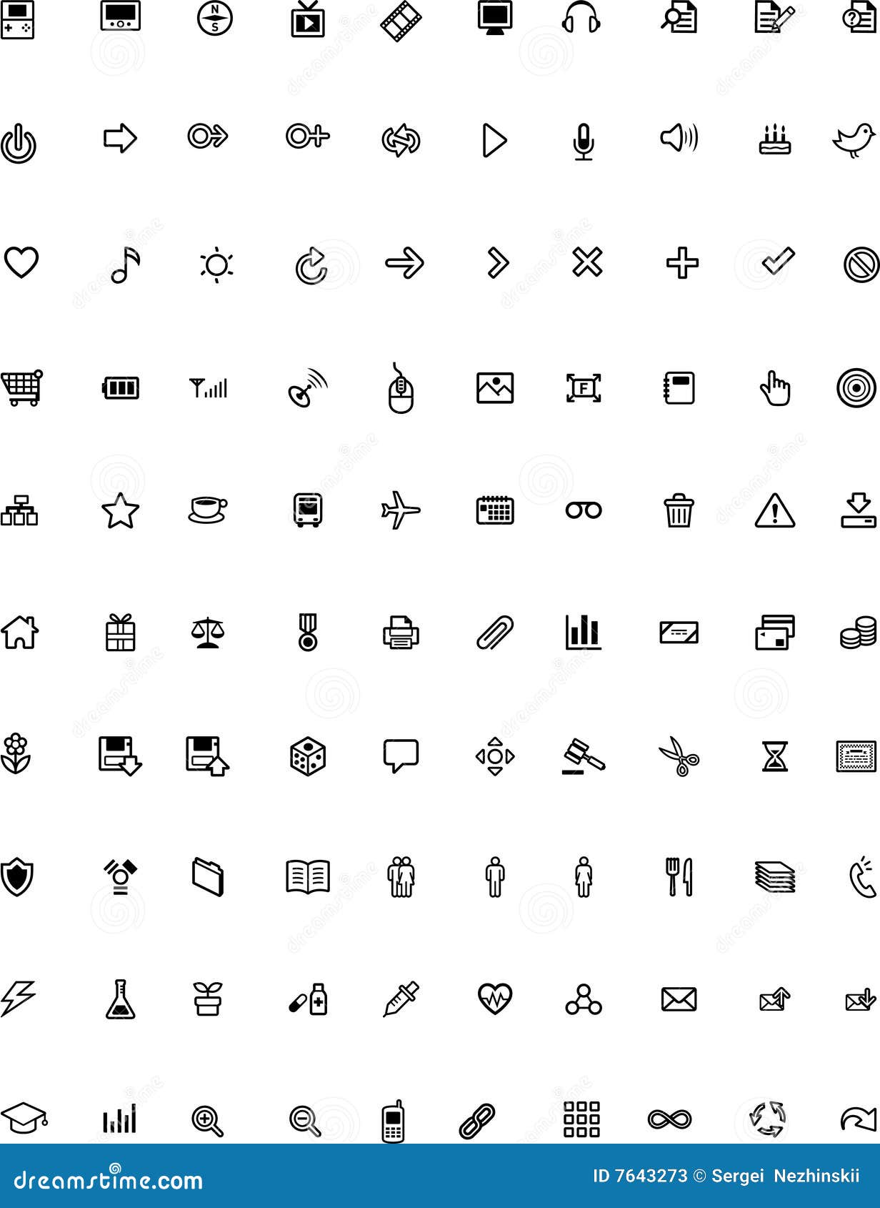 Hundred signs stock illustration. Illustration of pedestrian - 7643273