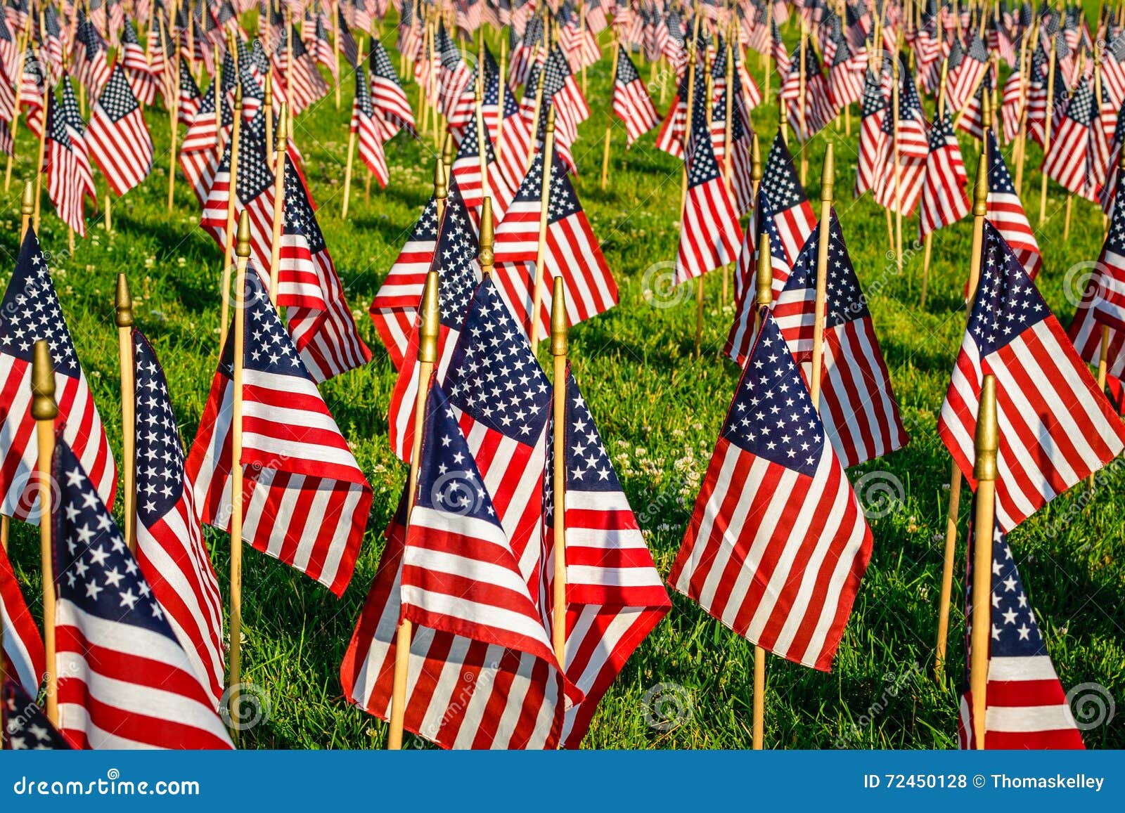 Hundreds of American Flags stock photo. Image of symbol - 72450128