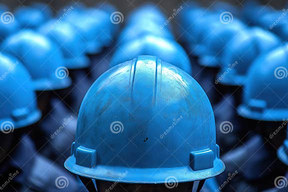 Hundreds of Blue Helmets Lined Up in Formation during a Training ...